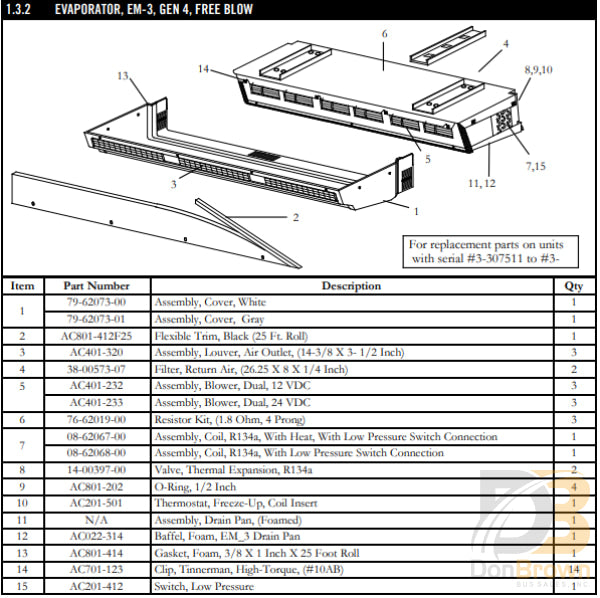 COIL ASY, EVAP., EM-3, GEN-4 08-62068-00 – Don Brown Bus Parts