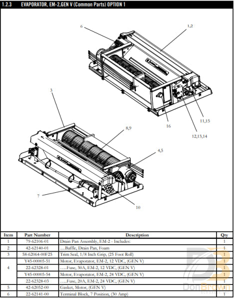 Drain Pan Asy, Em-2,gen V,evap 79-62106-01 – Don Brown Bus Parts
